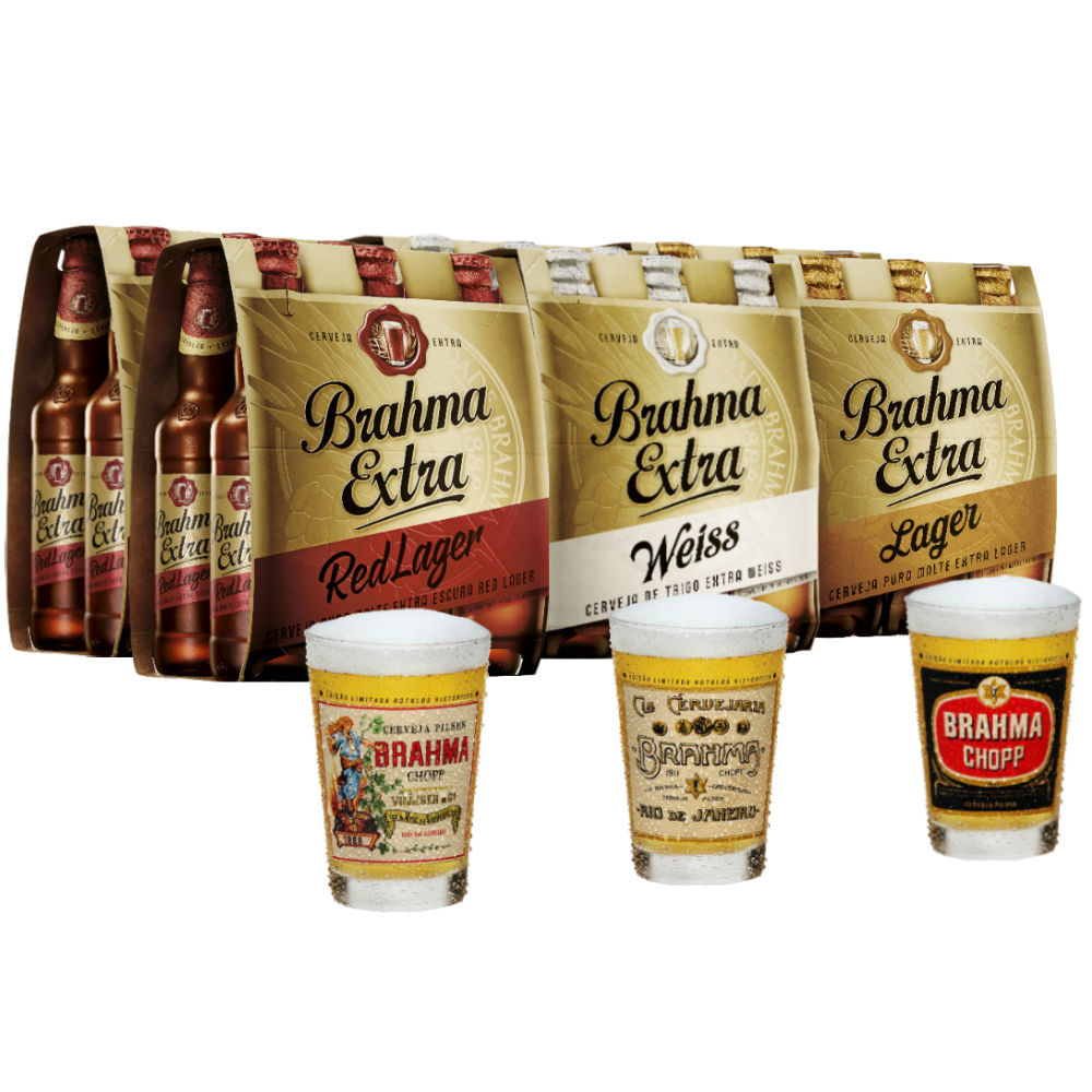 Kit Brahma Extra: Comprando 2 packs de cada (Weiss, Lager e Red Lager ...